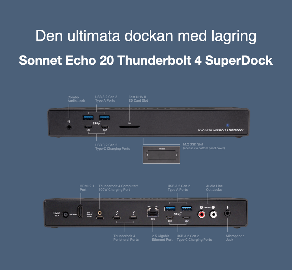 Sonnet Echo 20 Thunderbolt 4 SuperDock – en samling av recensioner – Buyn AB