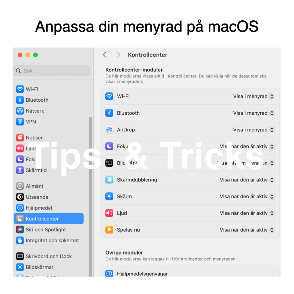Tips för din Mac | Anpassa din menyrad på macOS – Macpatric